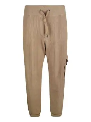 Brunello Cucinelli Ribbed Knit Track Pants - Brown