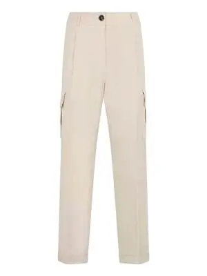 Peserico Button-fastening Trousers With Multiple Pockets - Neutrals