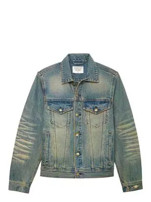 MIDNIGHT RODEO Distressed Denim Jacket - Blue
