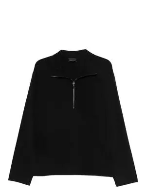 Emporio Armani Zip-up Sweater - Black