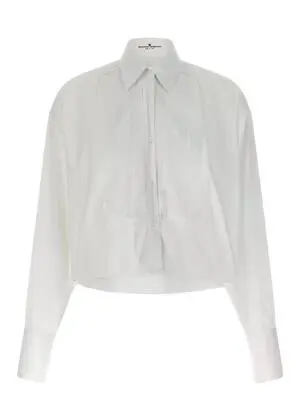 Ermanno Scervino Plastron Cotton Shirt - White