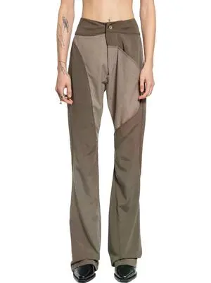 YEHUAFAN Paneled Trousers - Green