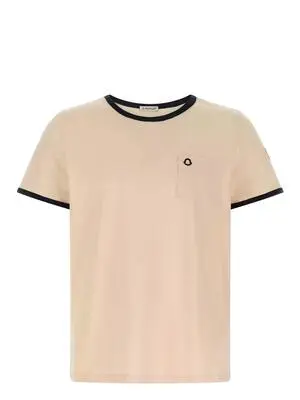 Moncler Logo-embroidered Cotton T-shirt - Neutrals