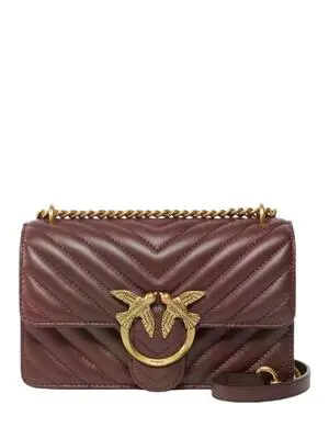 Pinko Love One Classic Quilted Crossbody Bag - Red