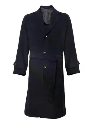 FRANZESE COLLECTION Belted Virgin Wool Coat - Blue