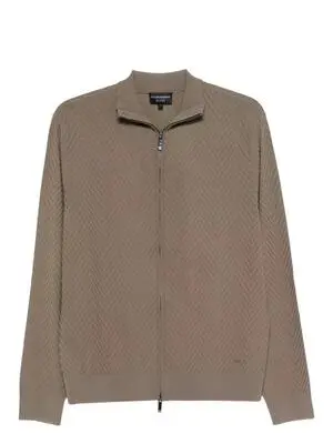 Emporio Armani Zip-up Sweater - Brown