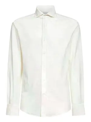 Brunello Cucinelli Mother-of-pearl Button Long-sleeve Shirt - Neutrals