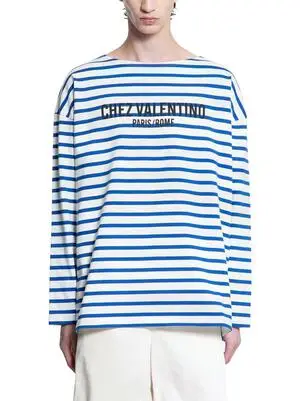 Valentino Garavani Striped-pattern Long-sleeve T-shirt - White