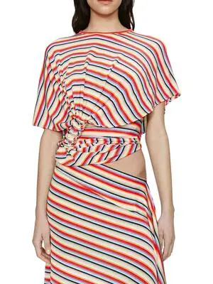 Christopher Esber Calypso Coiled Striped T-shirt - Neutrals