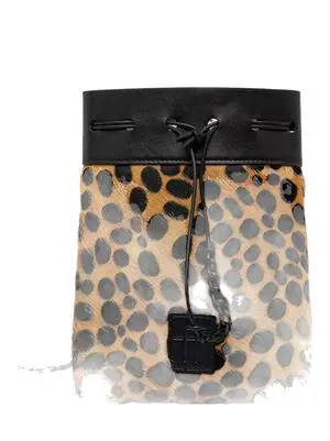 FORTE_FORTE Animal Print Bucket Bag - Brown