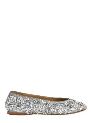 Rabanne Sequin-embellished Ballet Flats - Silver
