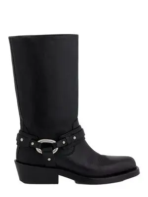 Rabanne Xl Link Biker Boots - Black