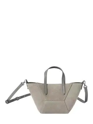 Brunello Cucinelli Mini Embossed-logo Tote Bag - Grey