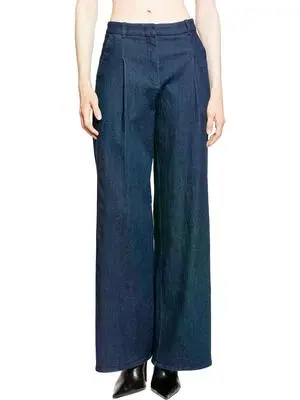 THE GARMENT Wide Leg Pleated Jeans