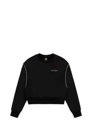 COLMAR Cropped Topstitching Sweatshirt - Black