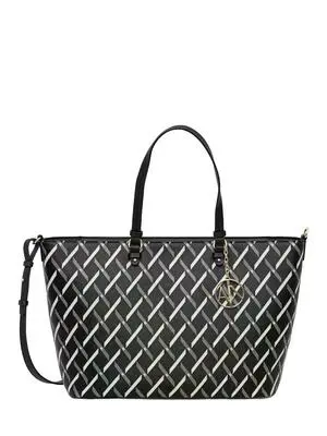 Armani Exchange Logo-charm Tote - Black
