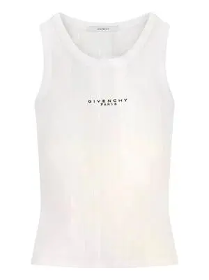 Givenchy Logo Ribbed Tank Top - White