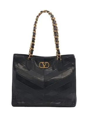Valentino Garavani Kicky Mitered Patchwork Tote - Black