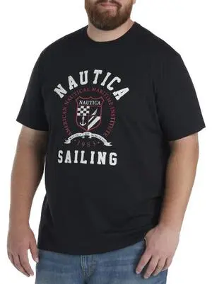 NAUTICA Big & Tall Sailing Graphic Tee - True Black