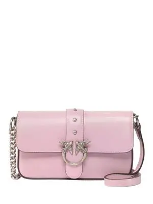 Pinko Love One Micro Leather Crossbody Bag - Pink