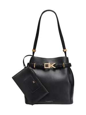 Donna Karan New York Gingham Bucket Bag Black/gold