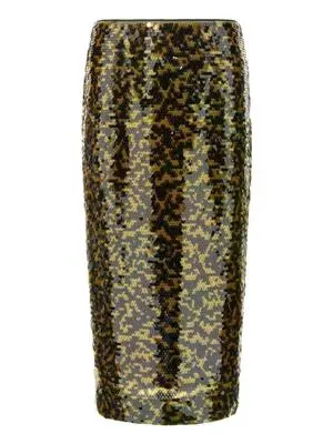 Staud Ciara Sequined Midi Skirt - Brown