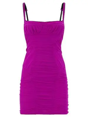Attico Mini Tulle Stretch Dress - Purple