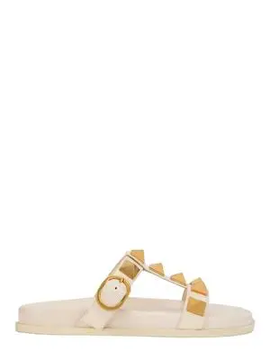 Valentino Garavani Studded Strapped Flat Sandals - Neutrals