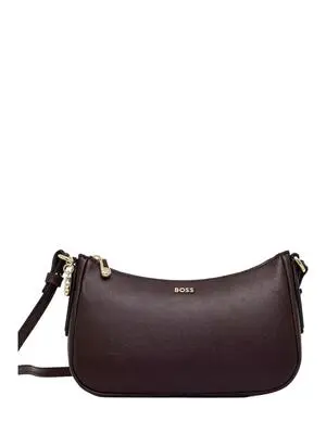 BOSS Mini Zip Satchel Crossbody Bag - Brown
