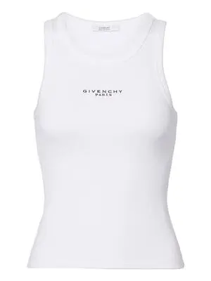 Givenchy Logo Ribbed-knit Tank Top - White