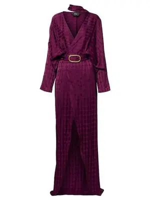 TALLER MARMO Dunaway Belted Crêpe Cady Wrap Dress - Purple