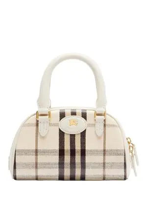 Burberry Small Canvas Top-handle Bag - Beige