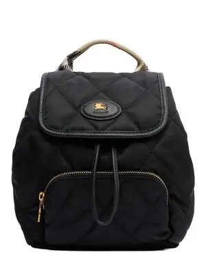 Burberry Leather-trimmed Backpack - Black