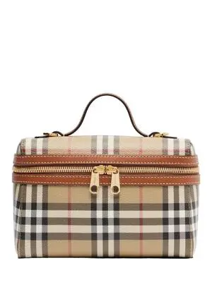 Burberry Small Check Vanity Bag - Beige