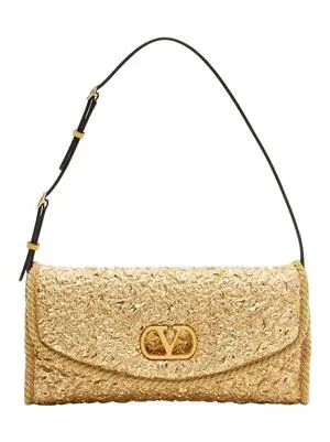 Valentino Garavani Small Cloqué Jacquard Shoulder Bag - Gold