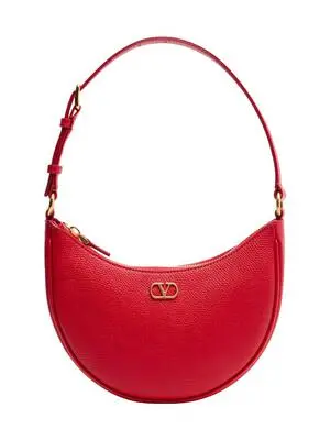 Valentino Garavani Vlogo Leather Shoulder Bag - Red