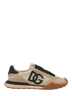 Dolce & Gabbana Suede-trimmed Sneakers - Beige
