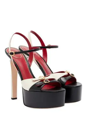 Valentino Garavani Crasher Leather Platform Sandals - Black