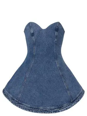 Magda Butrym Denim Bustier Dress - Blue