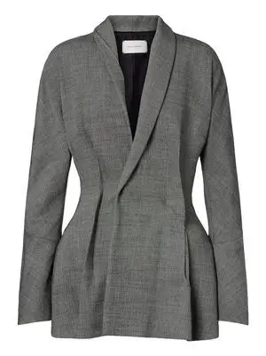 Magda Butrym Draped Wool-blend Blazer - Grey