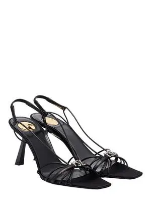 Saint Laurent Jerry 80 Leather Slingback Sandals - Black