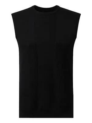 Rick Owens Ribbed-knit Virgin Wool Tank Top - Black