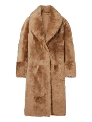 Nour Hammour Anaïs Shearling Coat - Beige