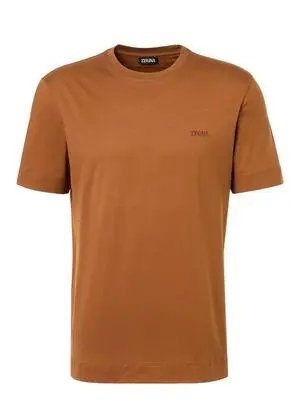 Zegna Logo Cotton Jersey T-shirt - Brown