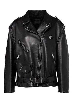 Prada Leather Biker Jacket - Black