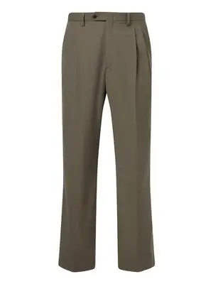 Prada Wool And Cotton Straight Pants - Green