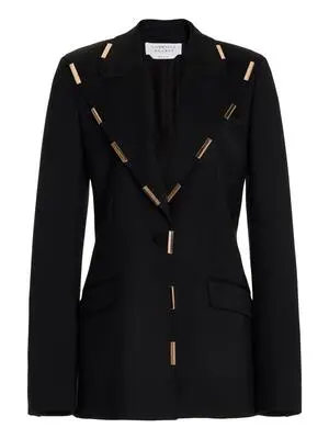 Gabriela Hearst Leiva Blazer With Gold Bar Detail - Black