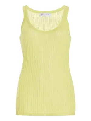 Gabriela Hearst Nevin Pointelle Knit Tank Top - Lime Adamite