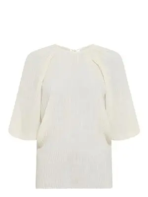 Gabriela Hearst Nula Plisse Silk Top - Ivory