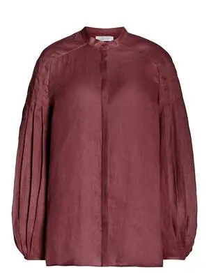Gabriela Hearst Laetitia Linen Blouse - Deep Bordeaux